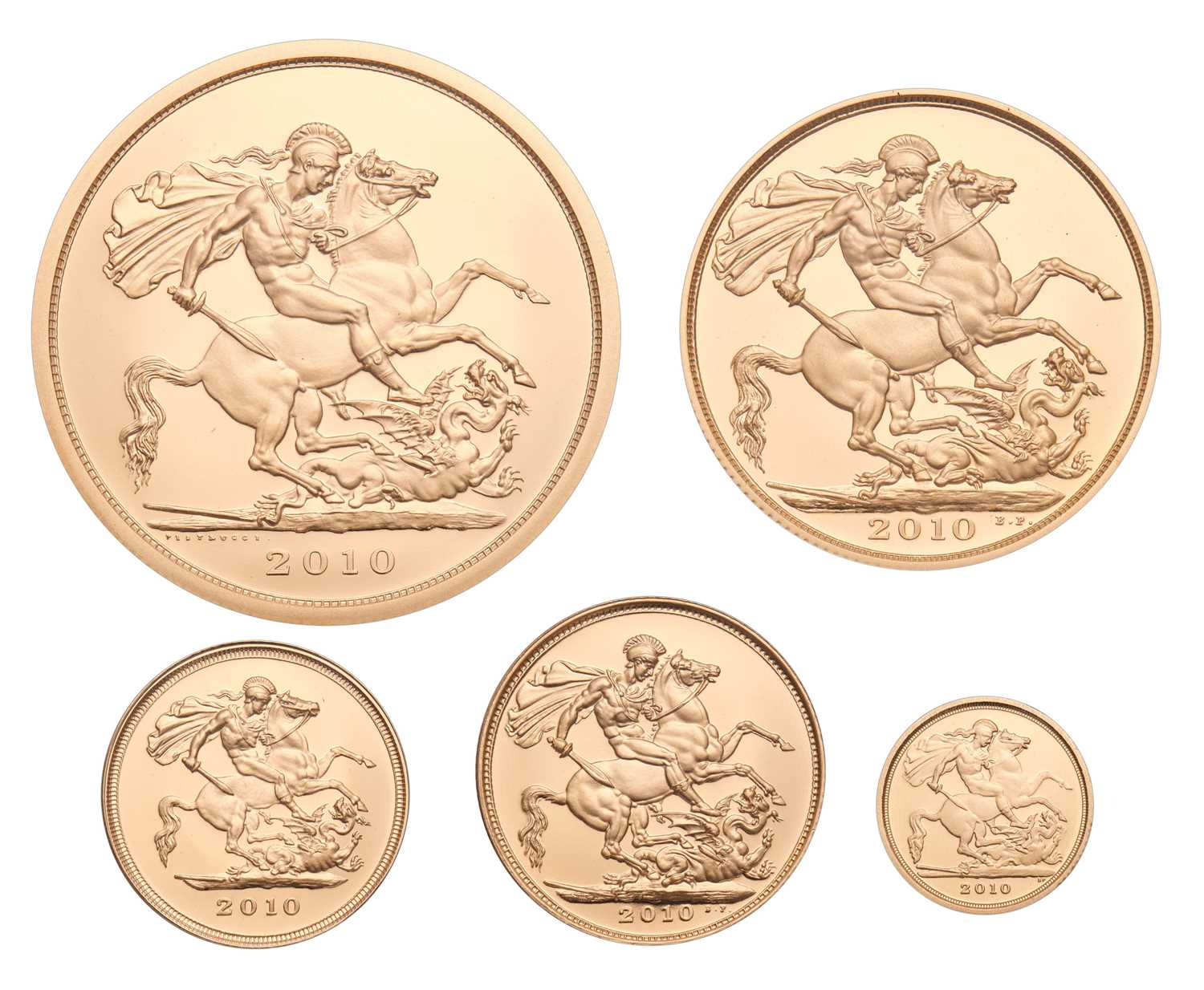 Lot 111 - UK, Gold Proof Sovereign Five-Coin