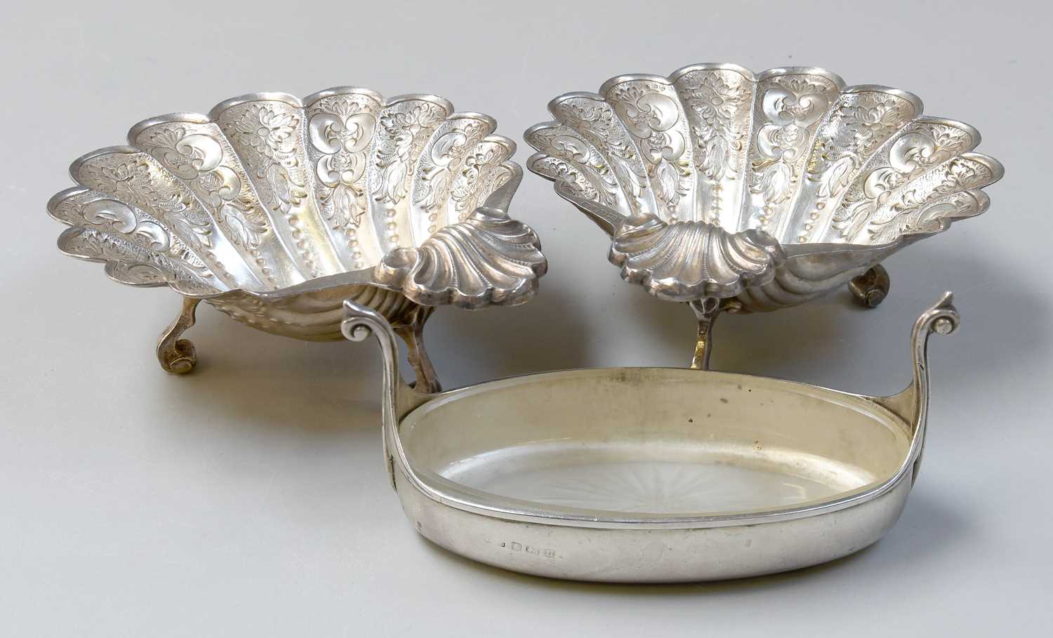 Lot 133 - A Pair of Elizabeth II Silver Shell-Shaped