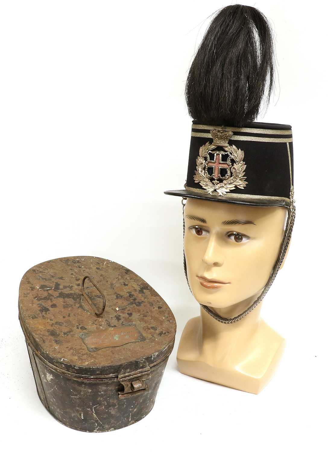 Lot 214 - A Victorian Officer's Black Cloth Forage Cap
