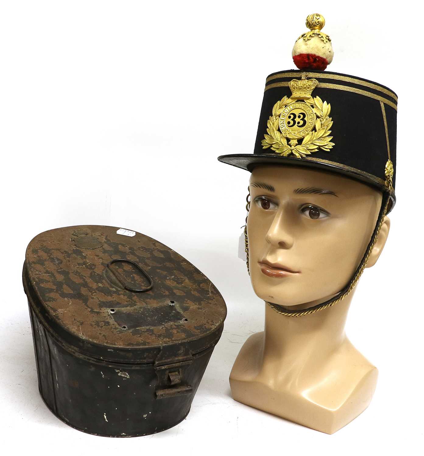 Lot 215 - A Victorian Officer's Black Cloth Forage Cap