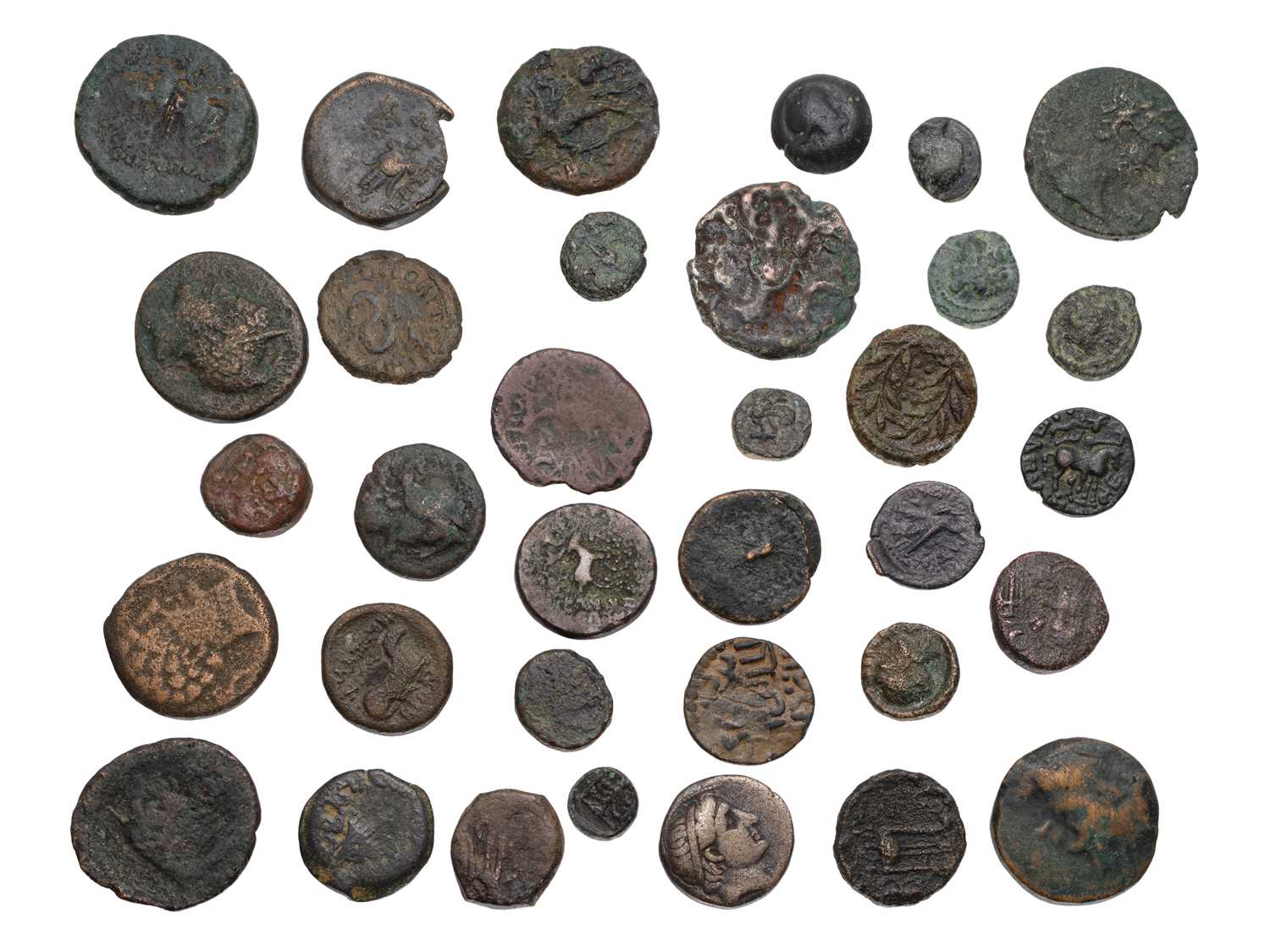 Lot 2 - Assorted Ancient Bronze Coins, 34 coins in