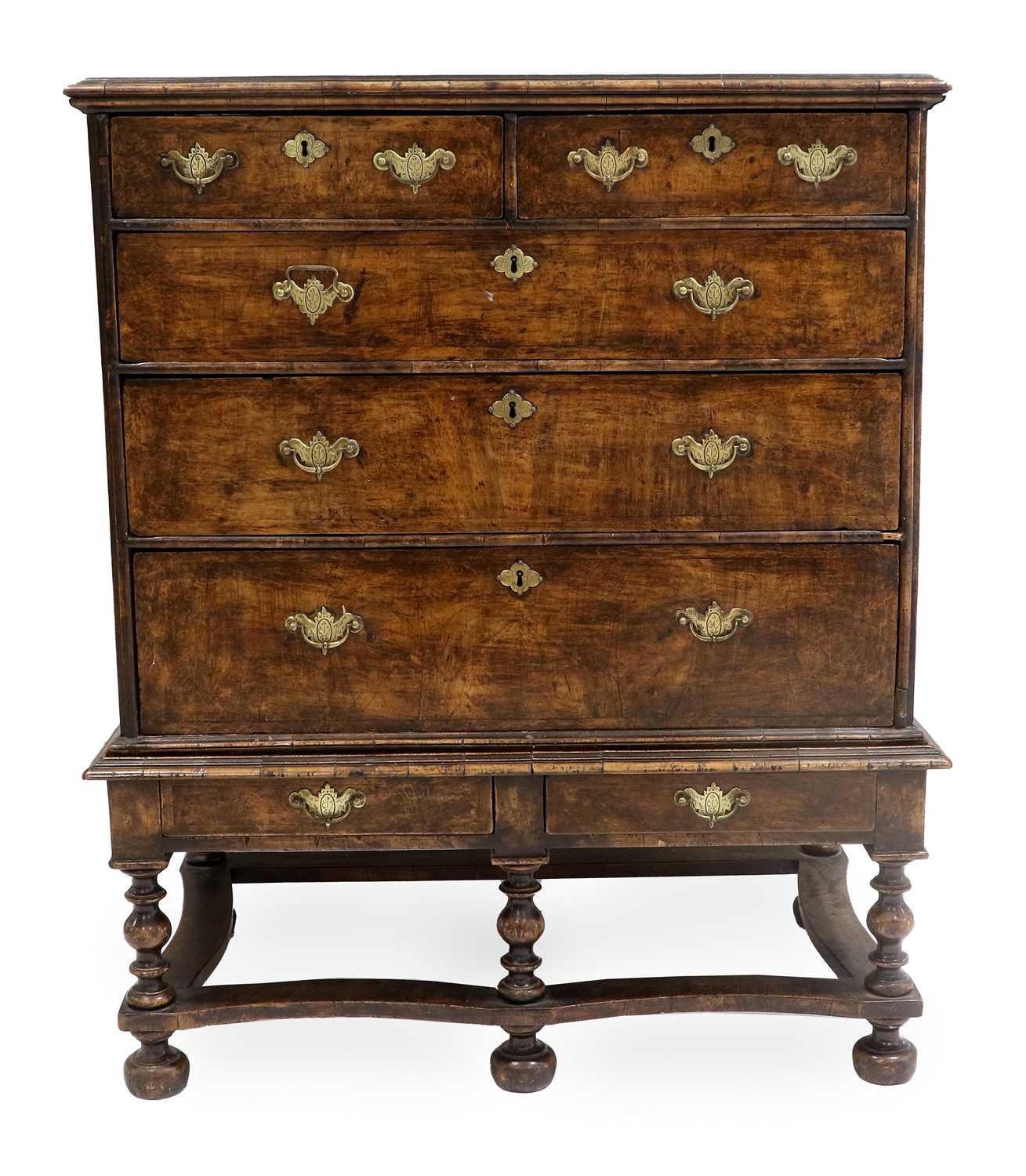 Lot 836 - A George II Walnut, Featherbanded and