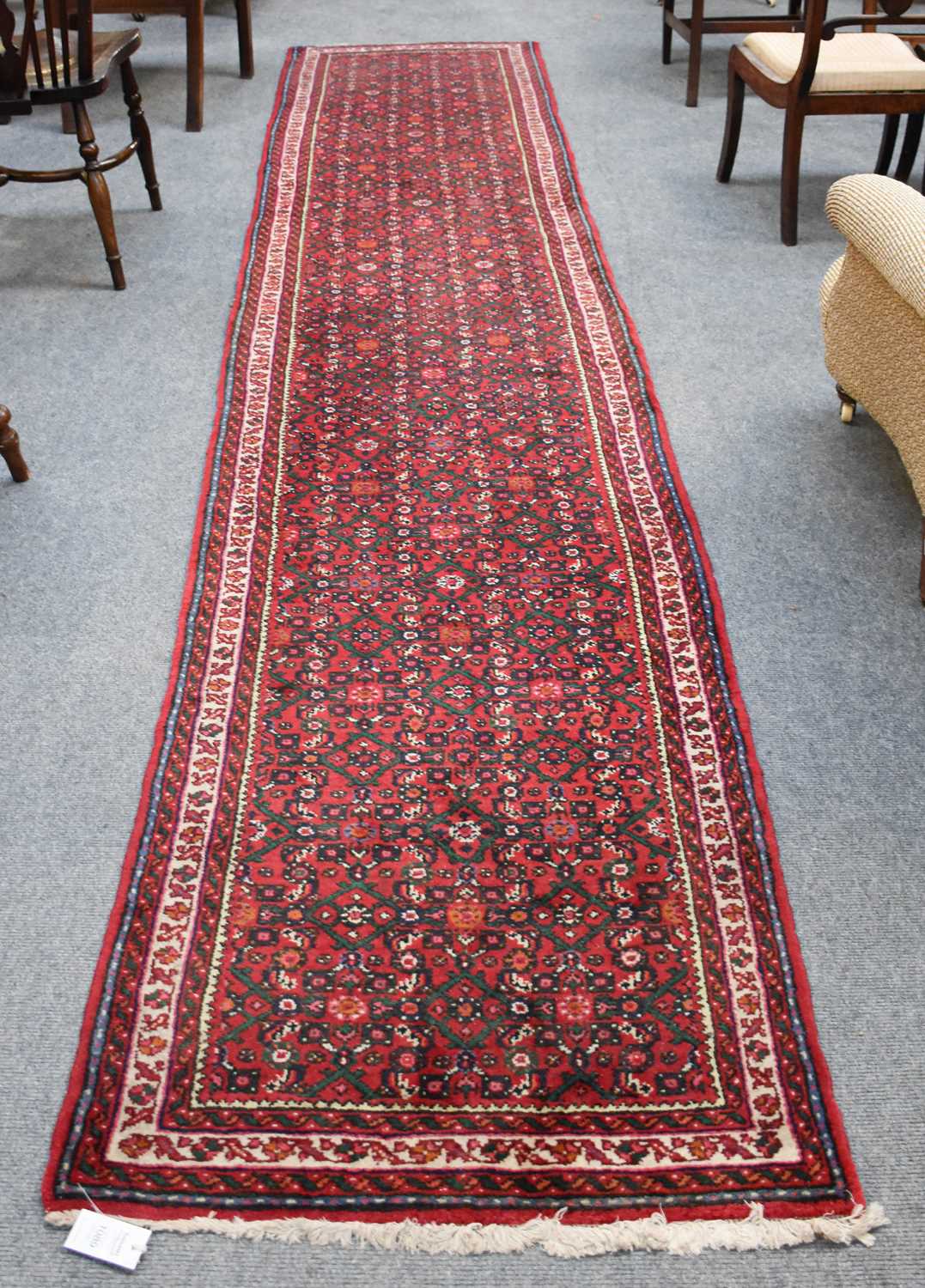 Lot 1089 - Hosseinabad Runner, the raspberry Herati