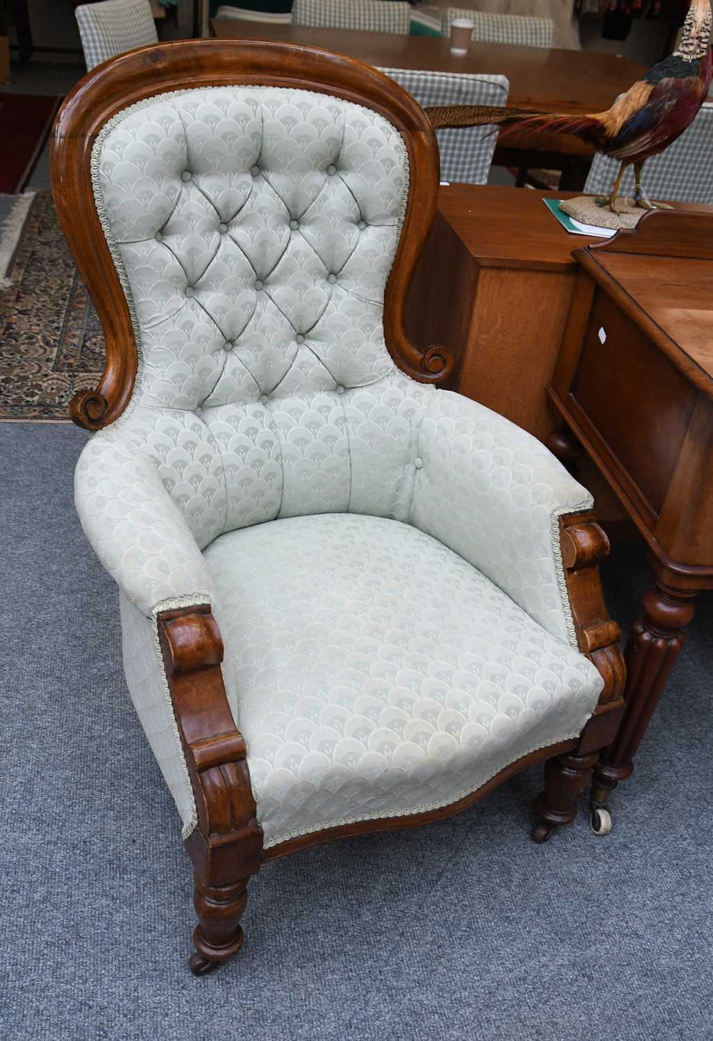 Lot 1191 - A Victorian Button Back Chair