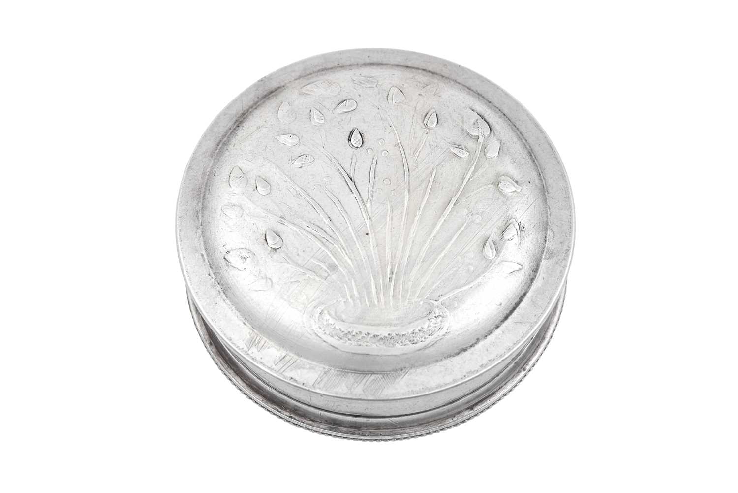 Lot 2073 - A George V Silver Pill-Box,