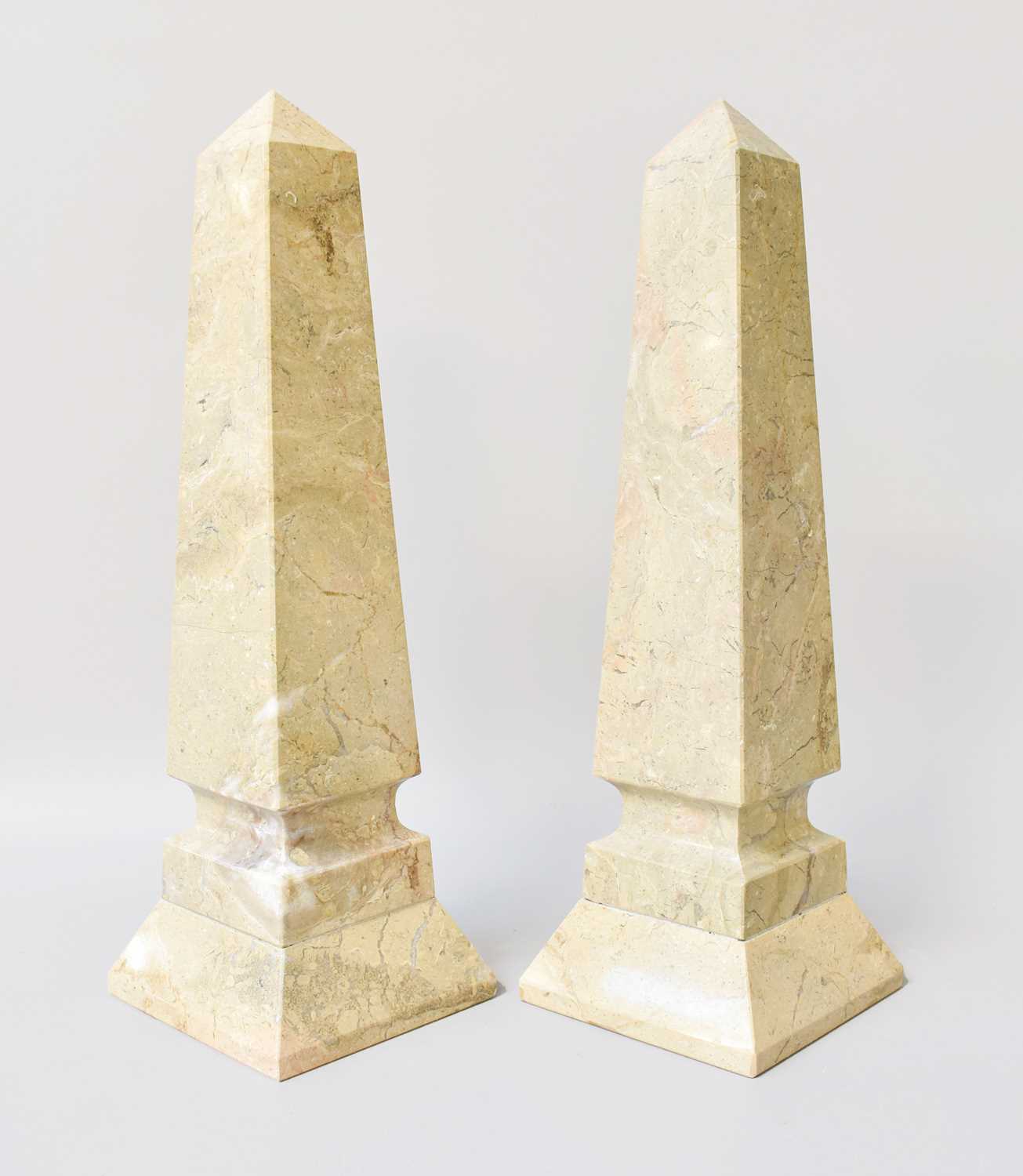Lot 140 - A Pair of Decorative Polished Stone Obelisks,