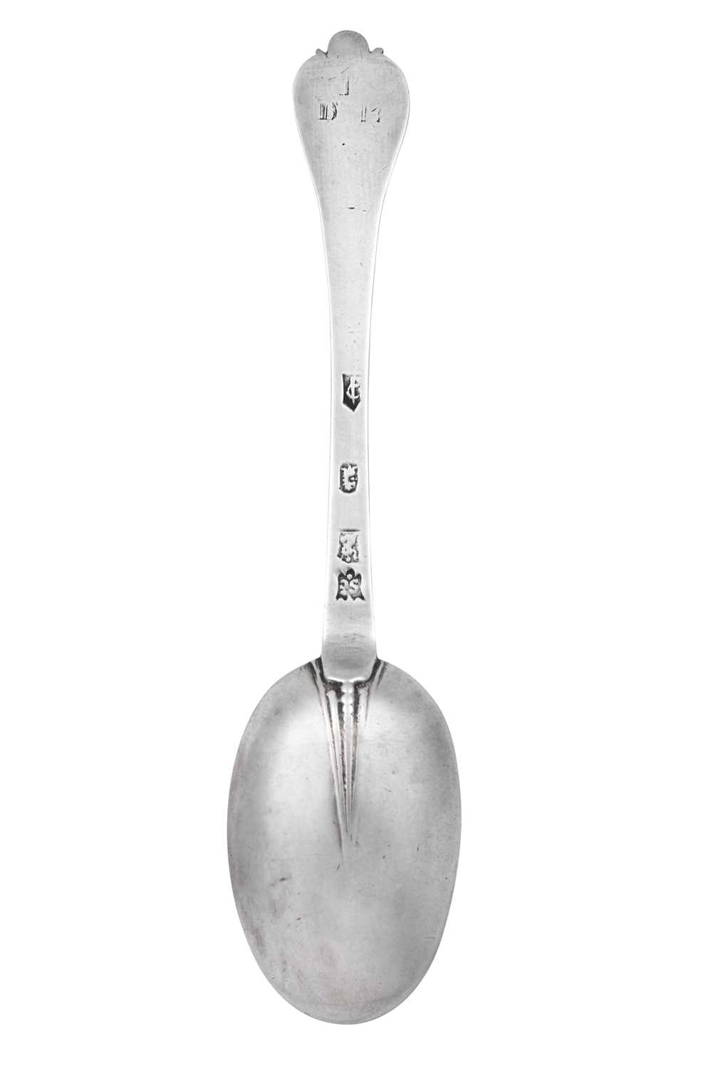 Lot 2035 - A William III Silver Trefid Spoon,