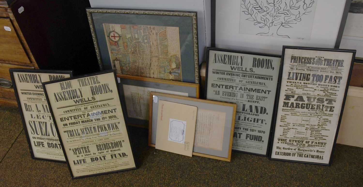 Lot 1110 - Four Framed Theatre Broadsides for the