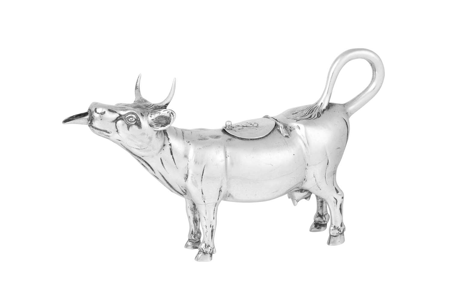 Lot 2081 - A German Silver Cow Creamer,