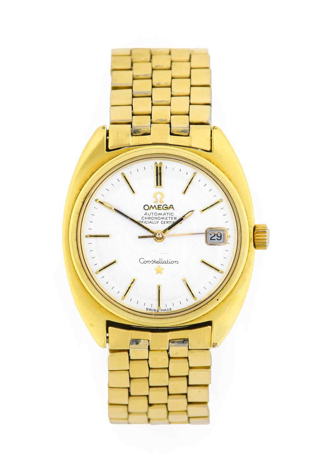 Lot 2397 - Omega: A Gold Plated Automatic Calendar