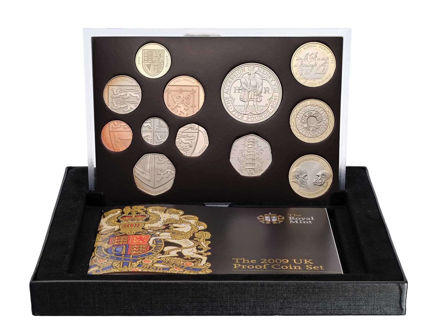 Lot 227 - 2009 UK Proof Coin set, 12 coins from £5-1p,