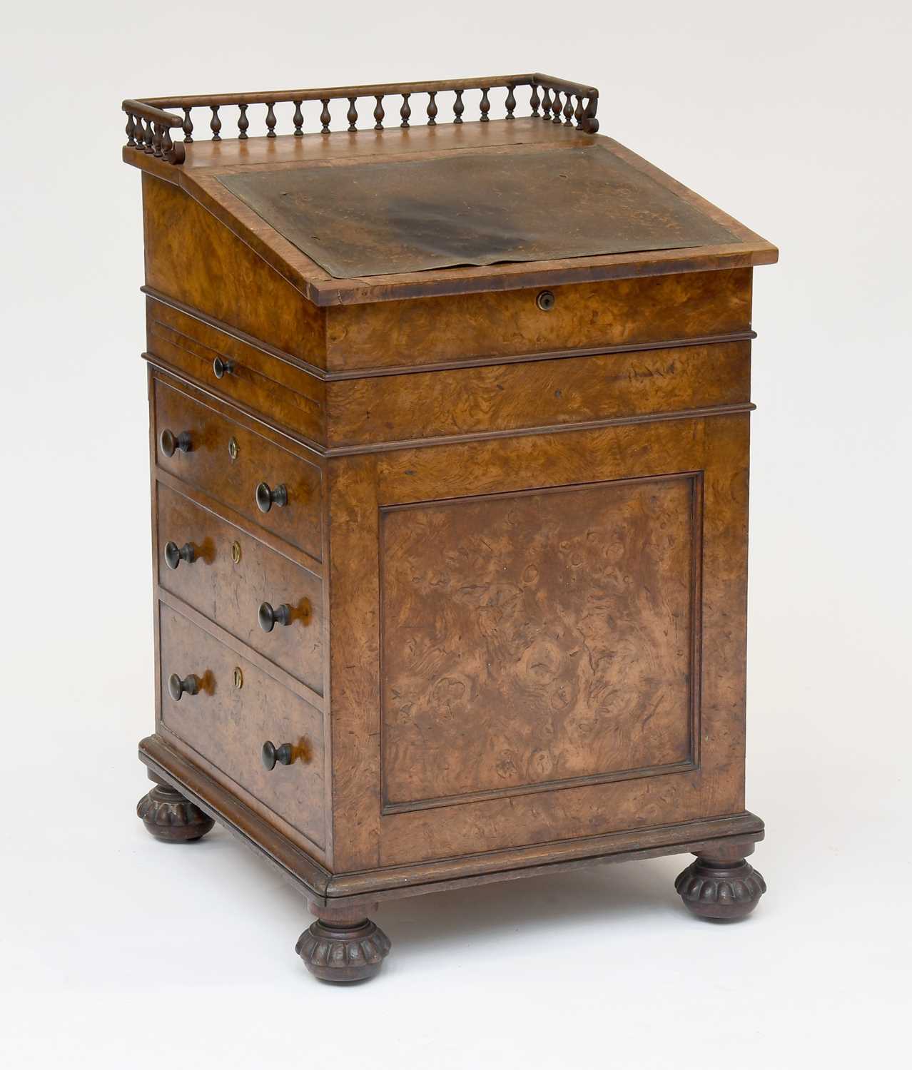 Lot 1284 - A Victorian Brown Oak Davenport, the