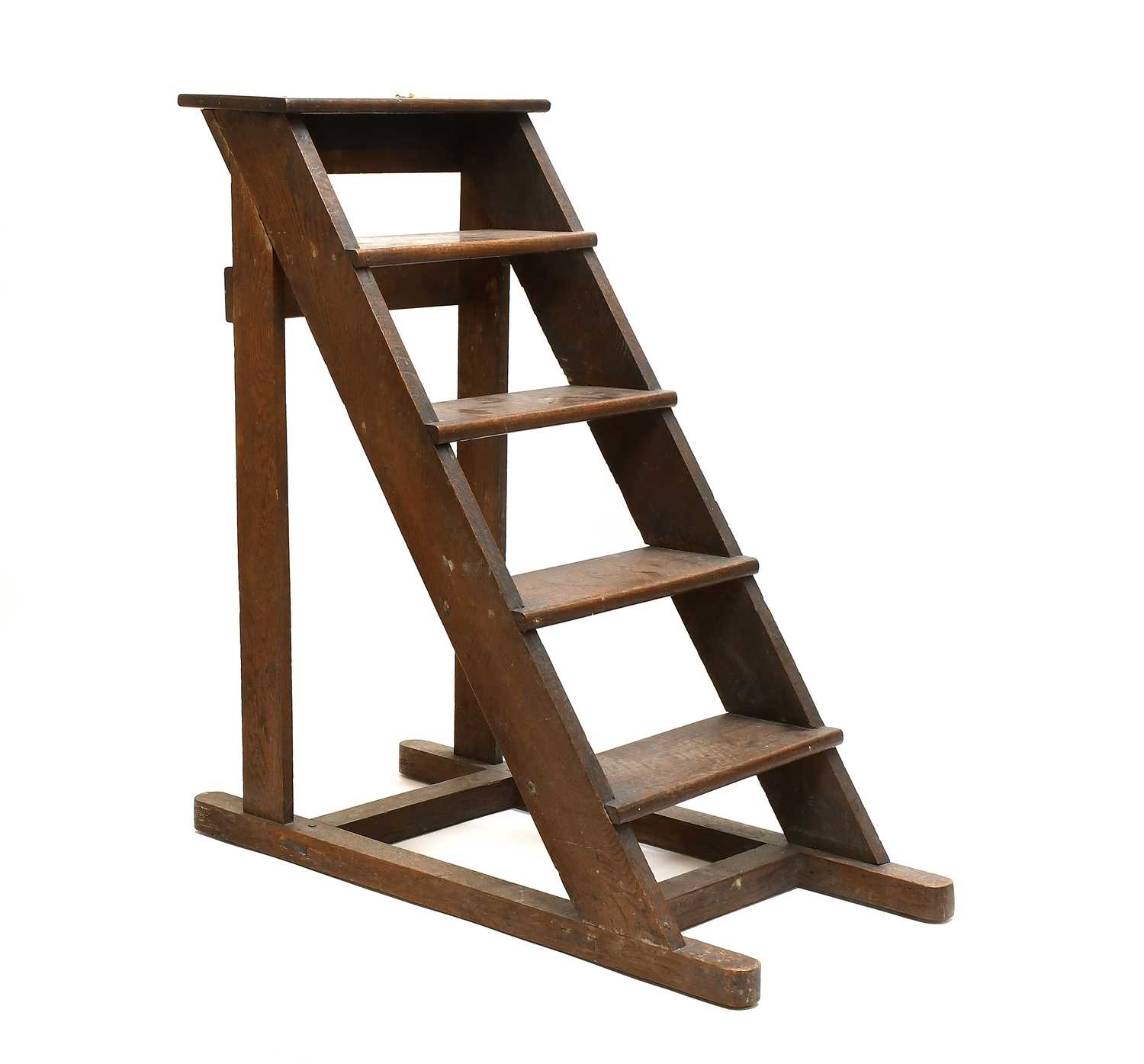 Lot 762 - A Set of Victorian Oak Library Steps, lae