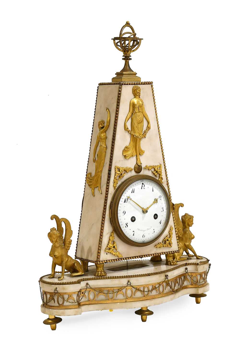 Lot 289 - A French Marble and Ormolu Obelisk Form
