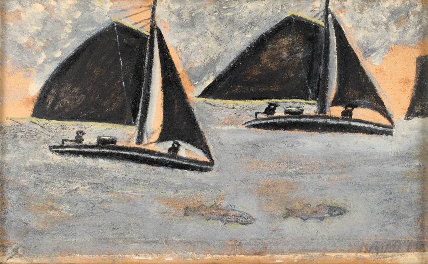Lot 348 - Alfred Wallis (1855-1942) Sailboats and Fish
