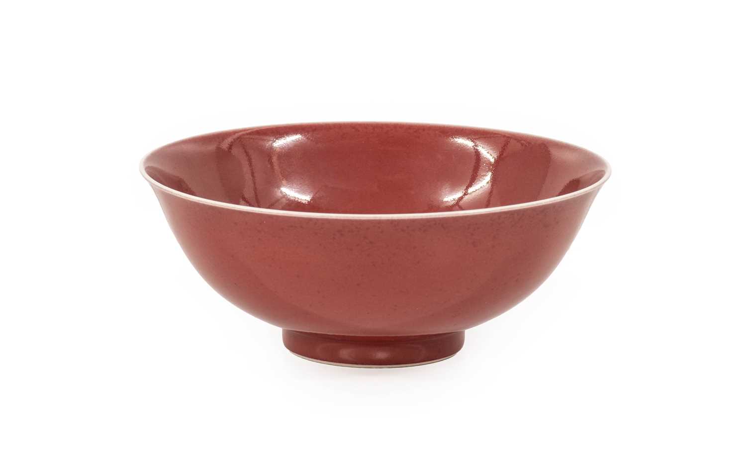 Lot 82 - A Chinese Copper Red Porcelain Bowl, Qianlong