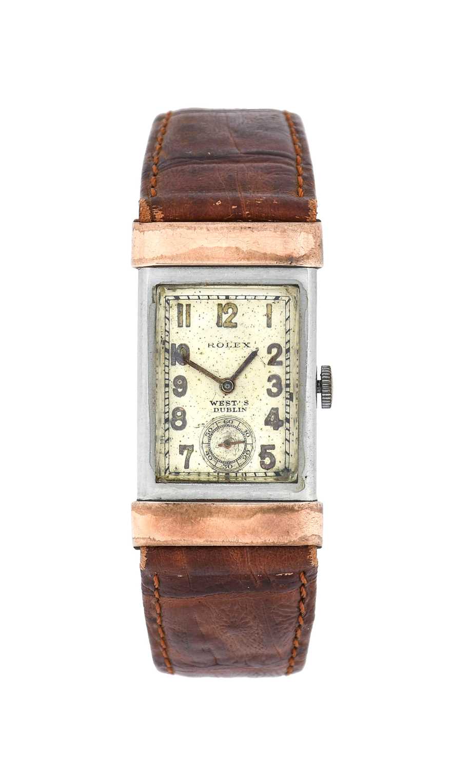 Lot 2357 - Rolex: A Gold Filled and Steel Rectangular
