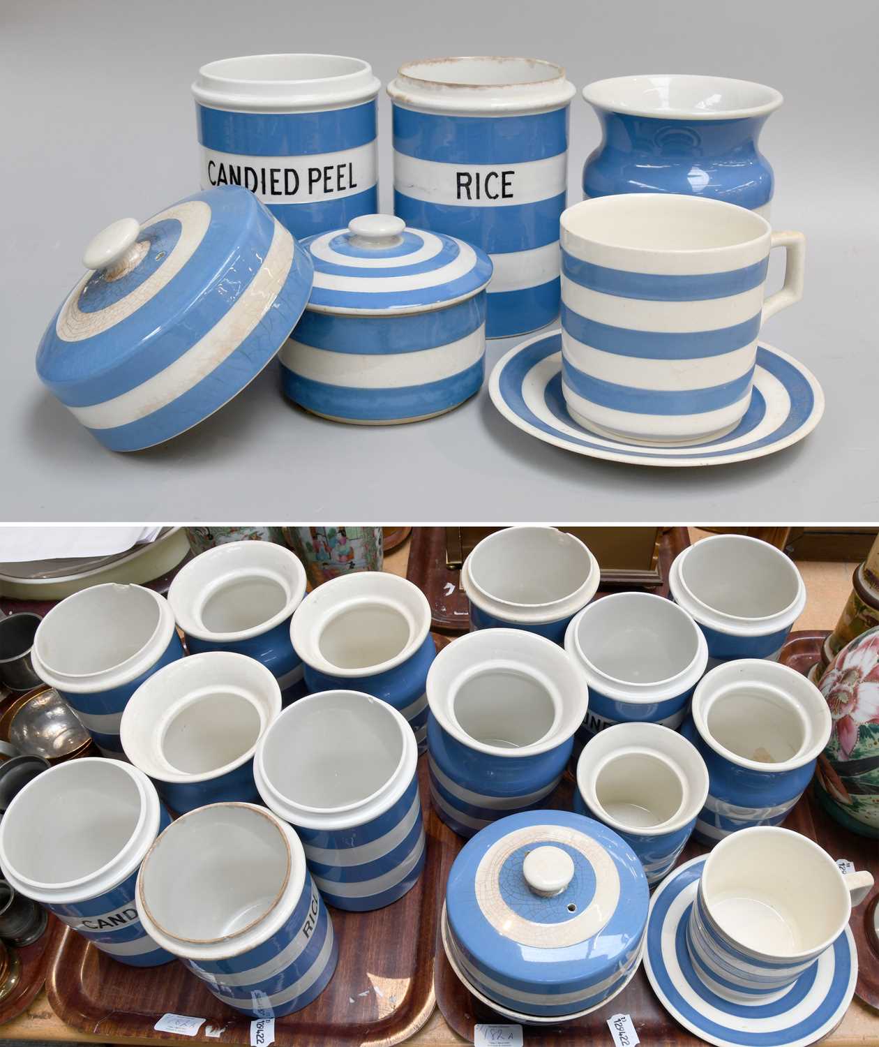 Lot 182 - T G Green Cornish Ware, blue banded pottery