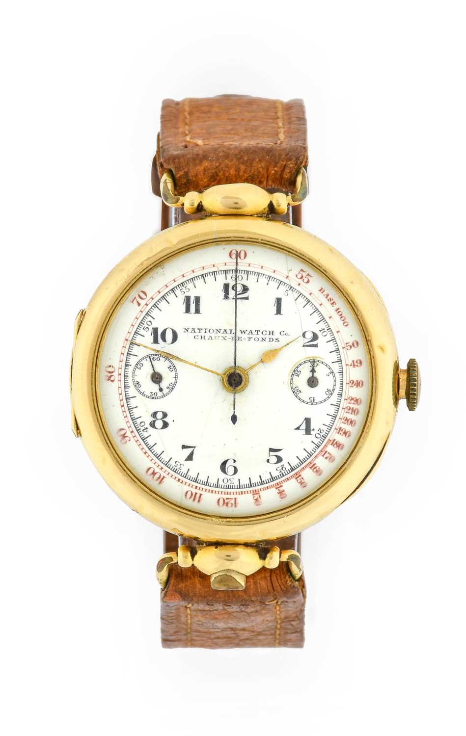 Lot 2381 - National Watch Co: An 18 Carat Gold Single