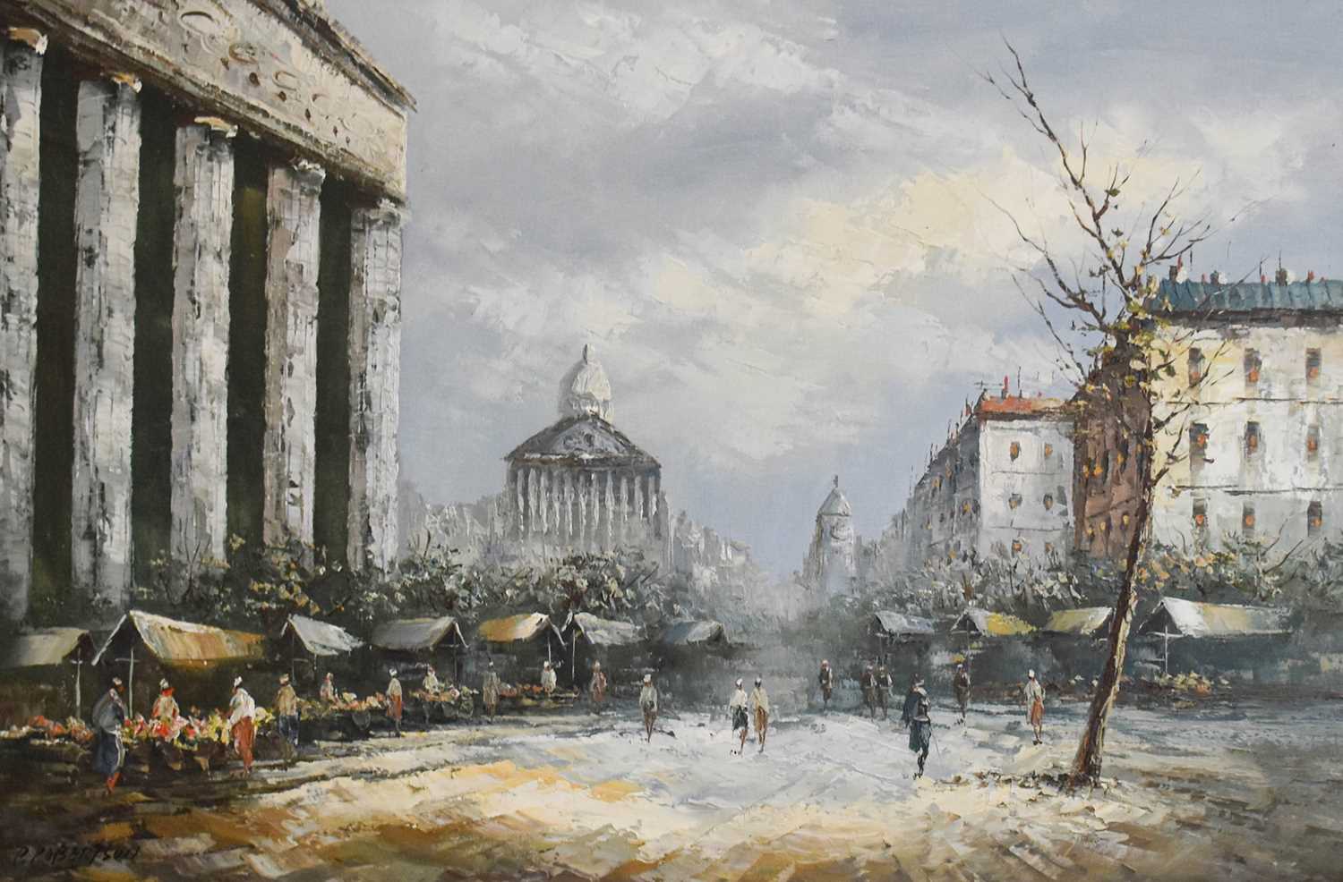 Lot 1095 - P* Robertson (Contemporary) Market scene