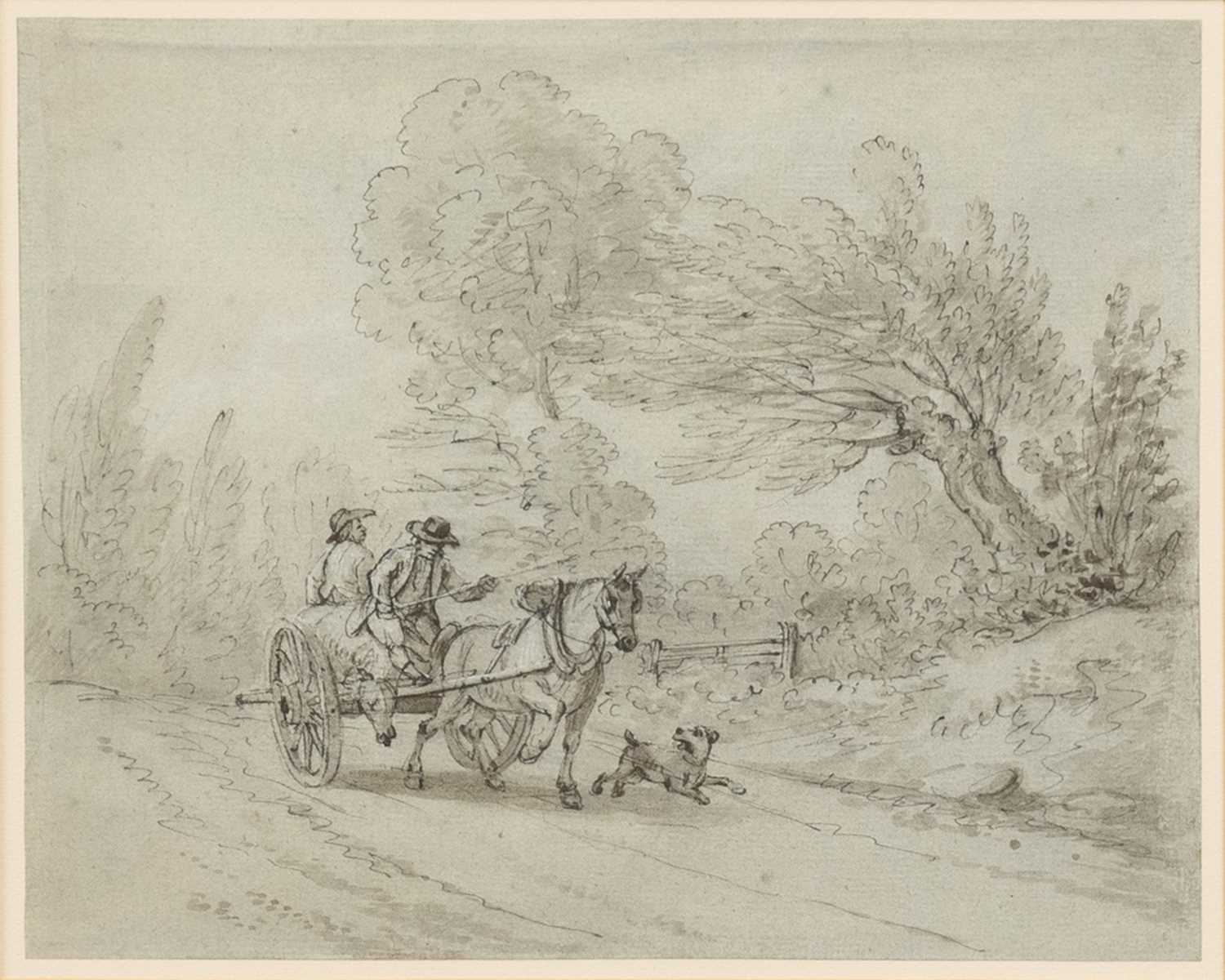 Lot 526 - Paul Sandby RA (1725-1809) Horse and cart
