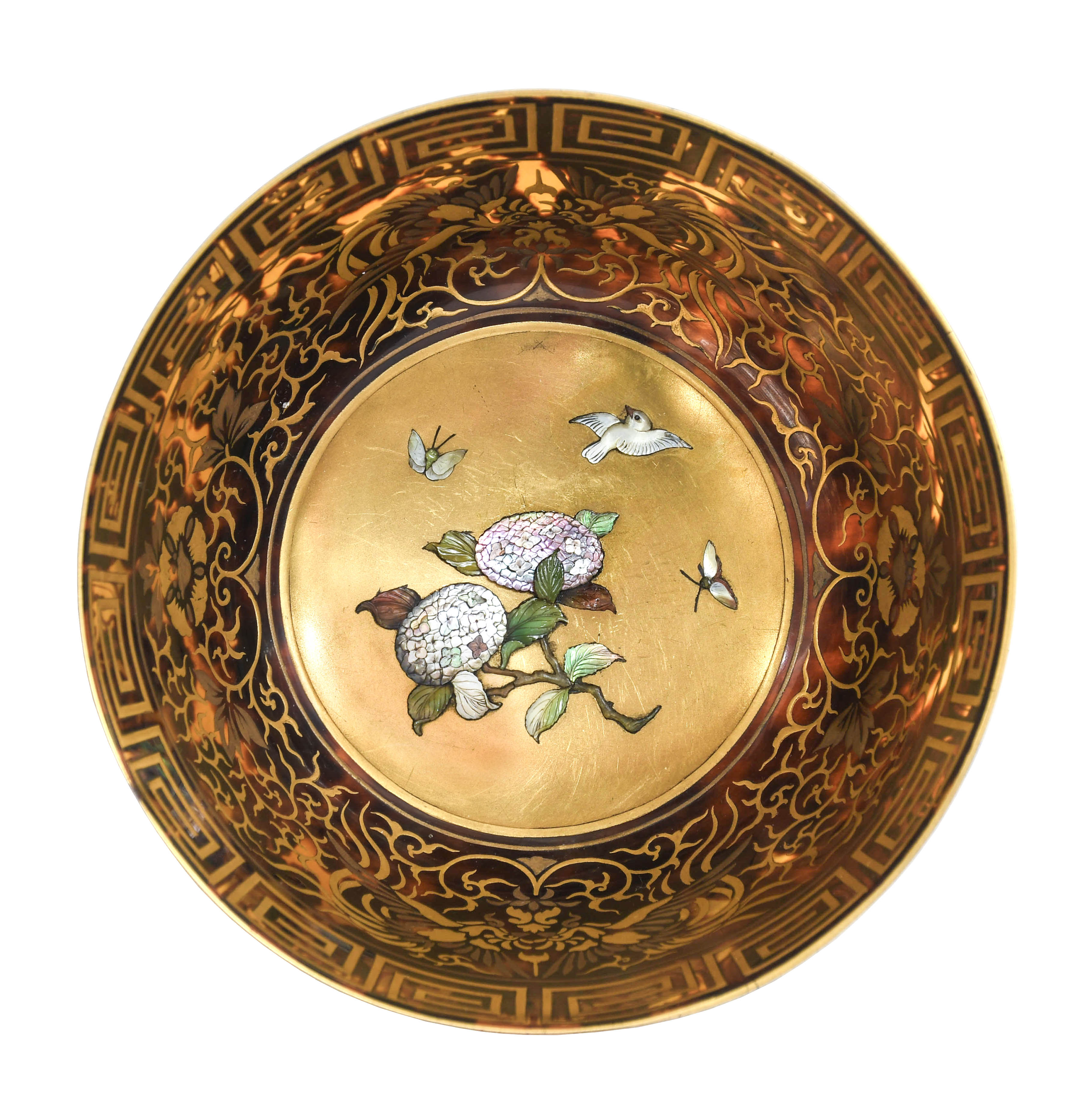 A Japanese Tortoiseshell and Shibayama Bowl,