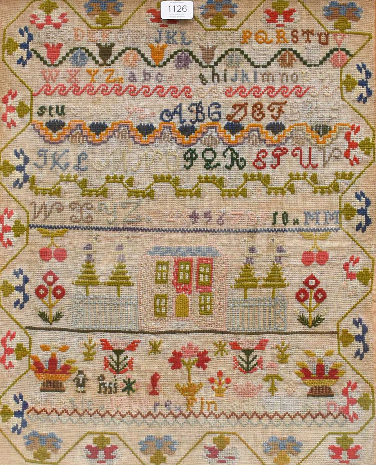 Lot 1126 - Late 19th Century Alphabet Sampler Worked