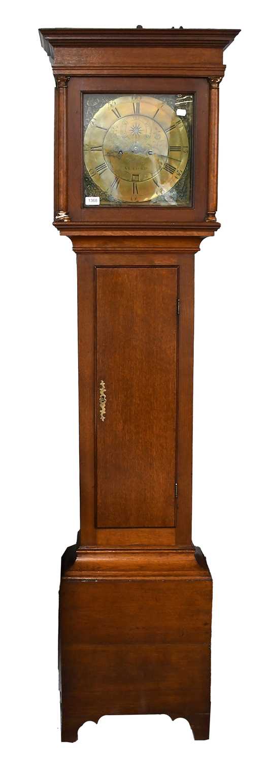 Lot 1368 - An Oak Eight Day Longcase Clock, 12" square