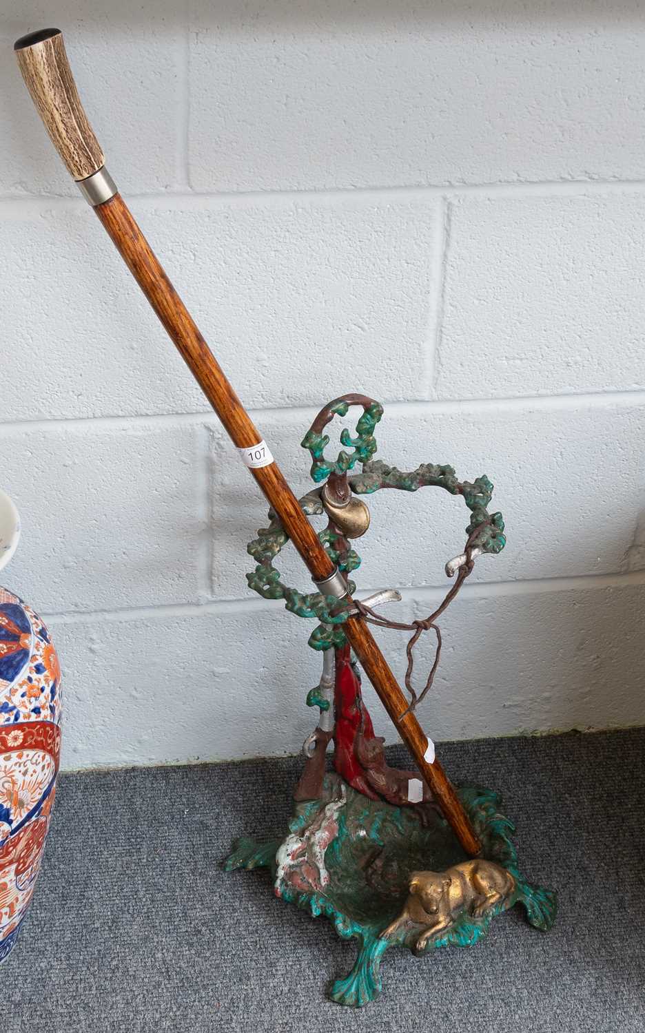 Lot 107 - A Victorian Painted Cast Metal Stick Stand,