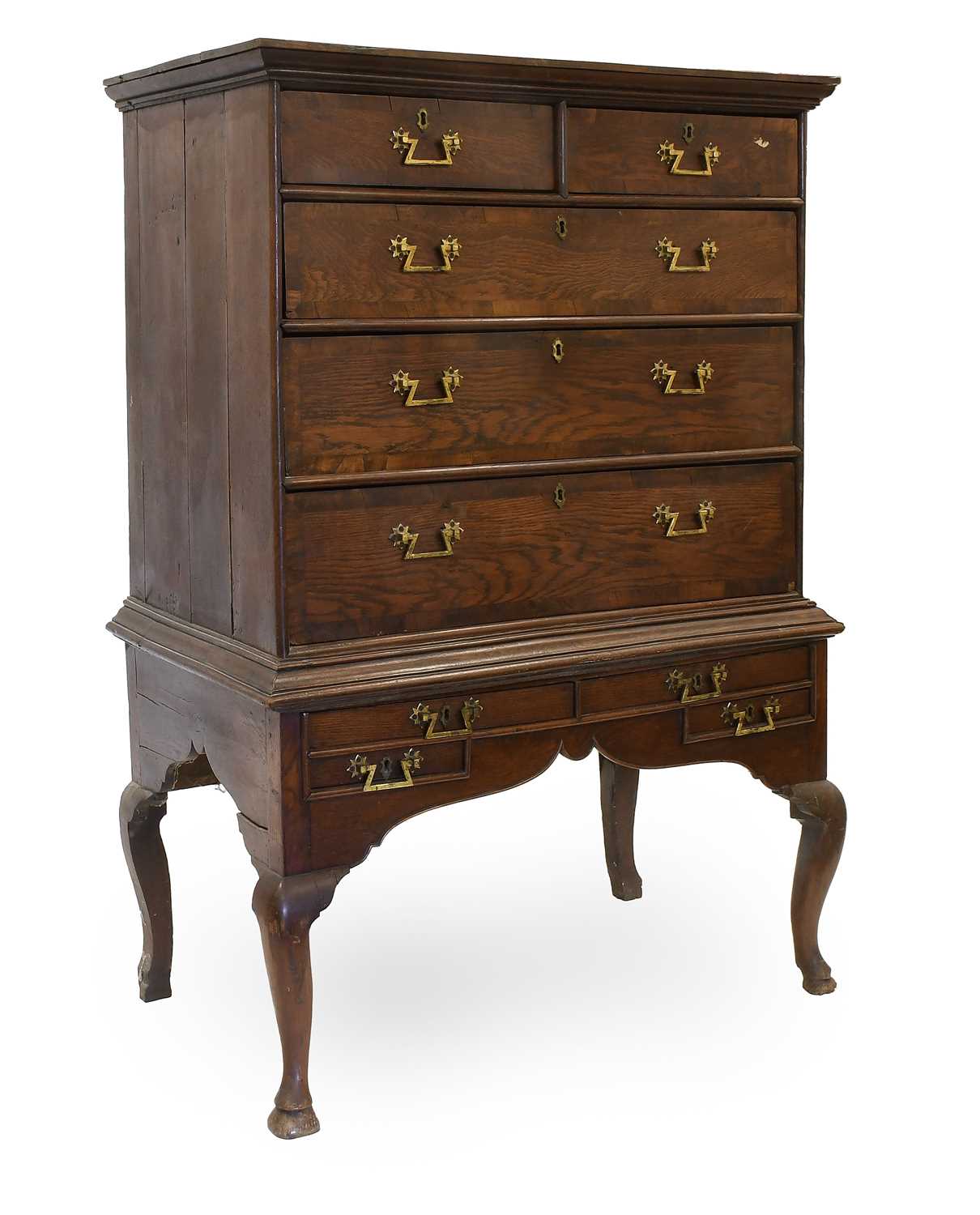 Lot 668 - A George II Oak and Mahogany Crossbanded