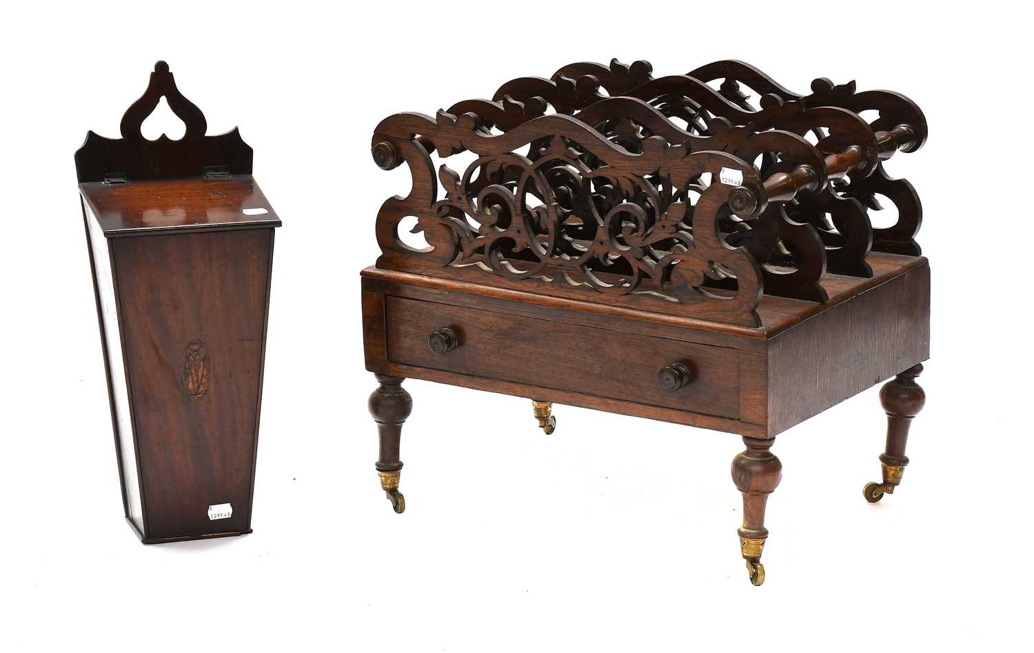 Lot 1333 - A Regency Rosewood Canterbury, with fret