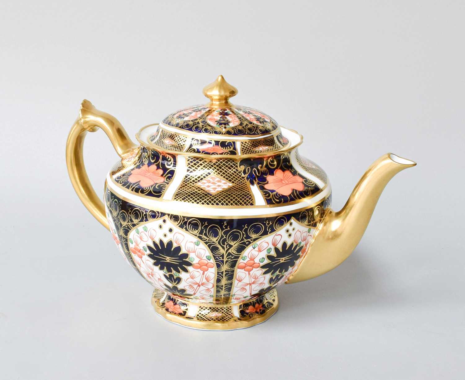 Lot 1 - A Royal Crown Derby Porcelain Teapot and Cover,