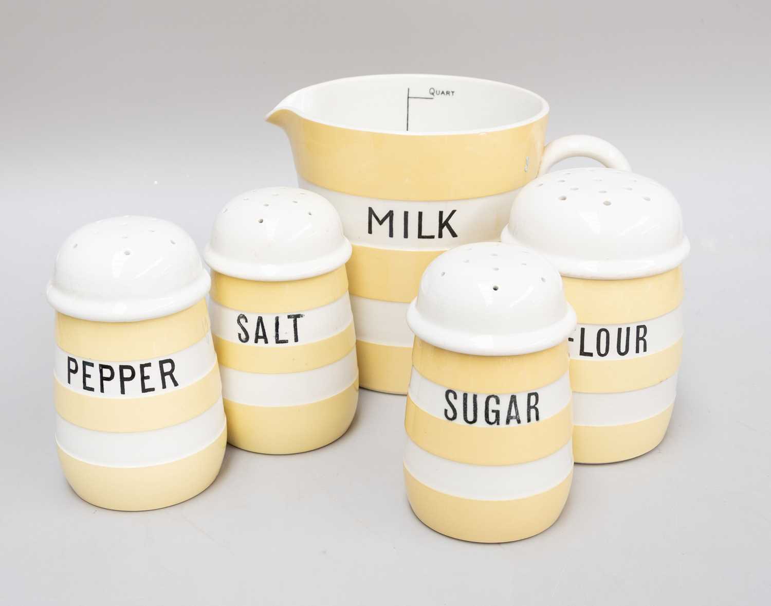 Lot 124 - T G Green Cornish Ware, yellow banded