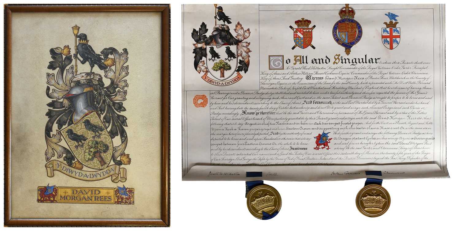 Lot 124 - Grant of Arms. Grant of Arms to David Morgan