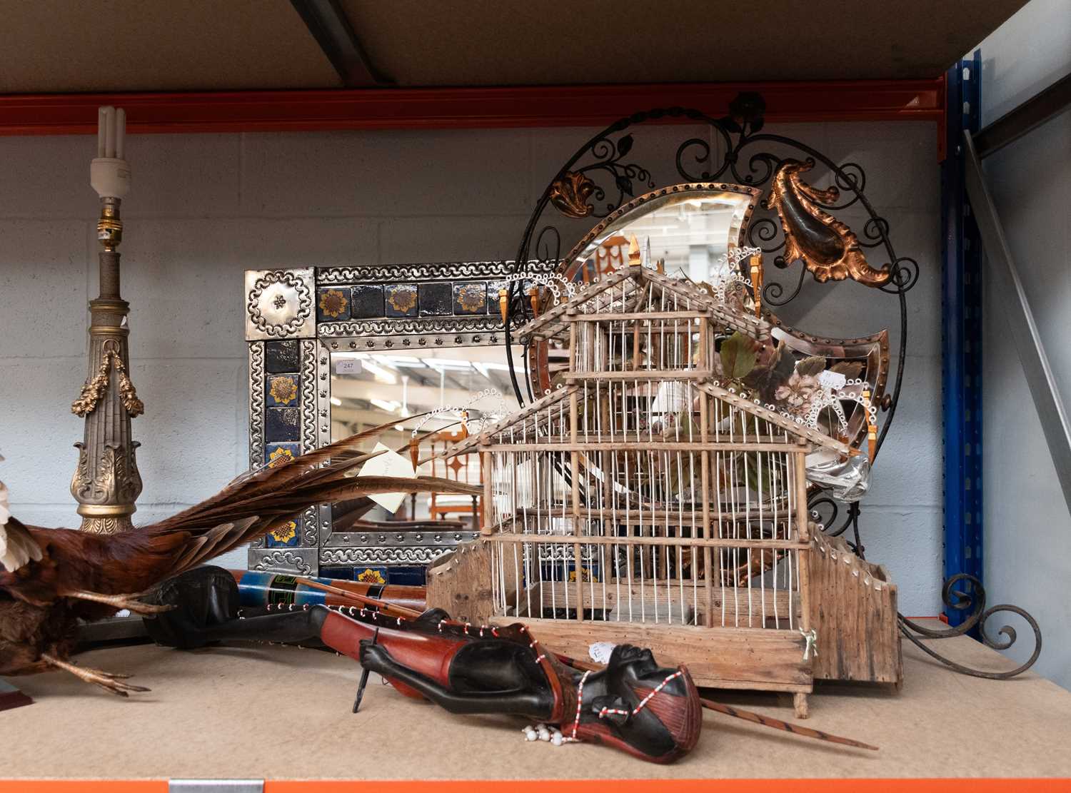 Lot 247 - A Painted and Mirrored Wrought Metal Fire