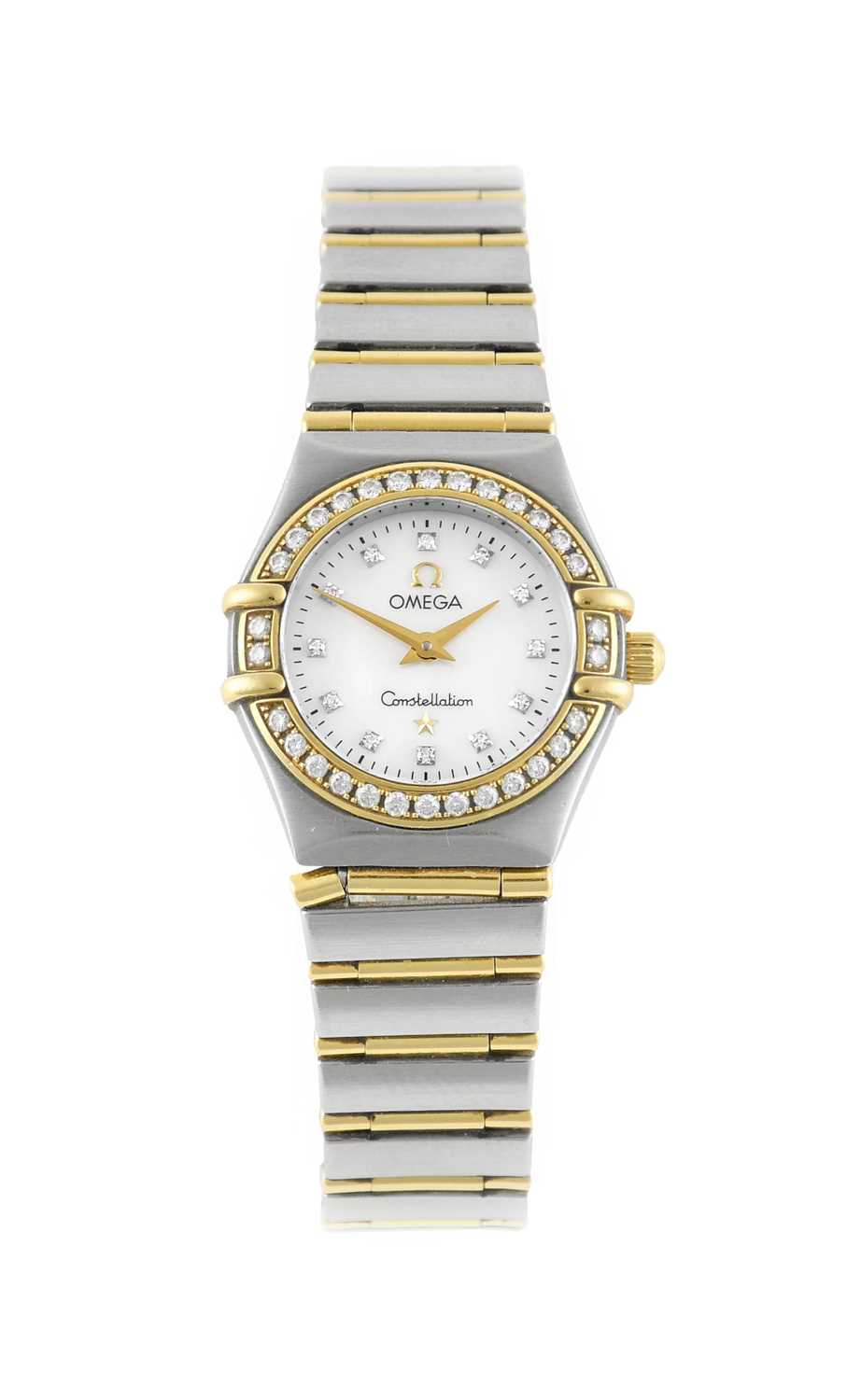 Lot 2283 - Omega: A Lady's Steel and Gold Diamond Set