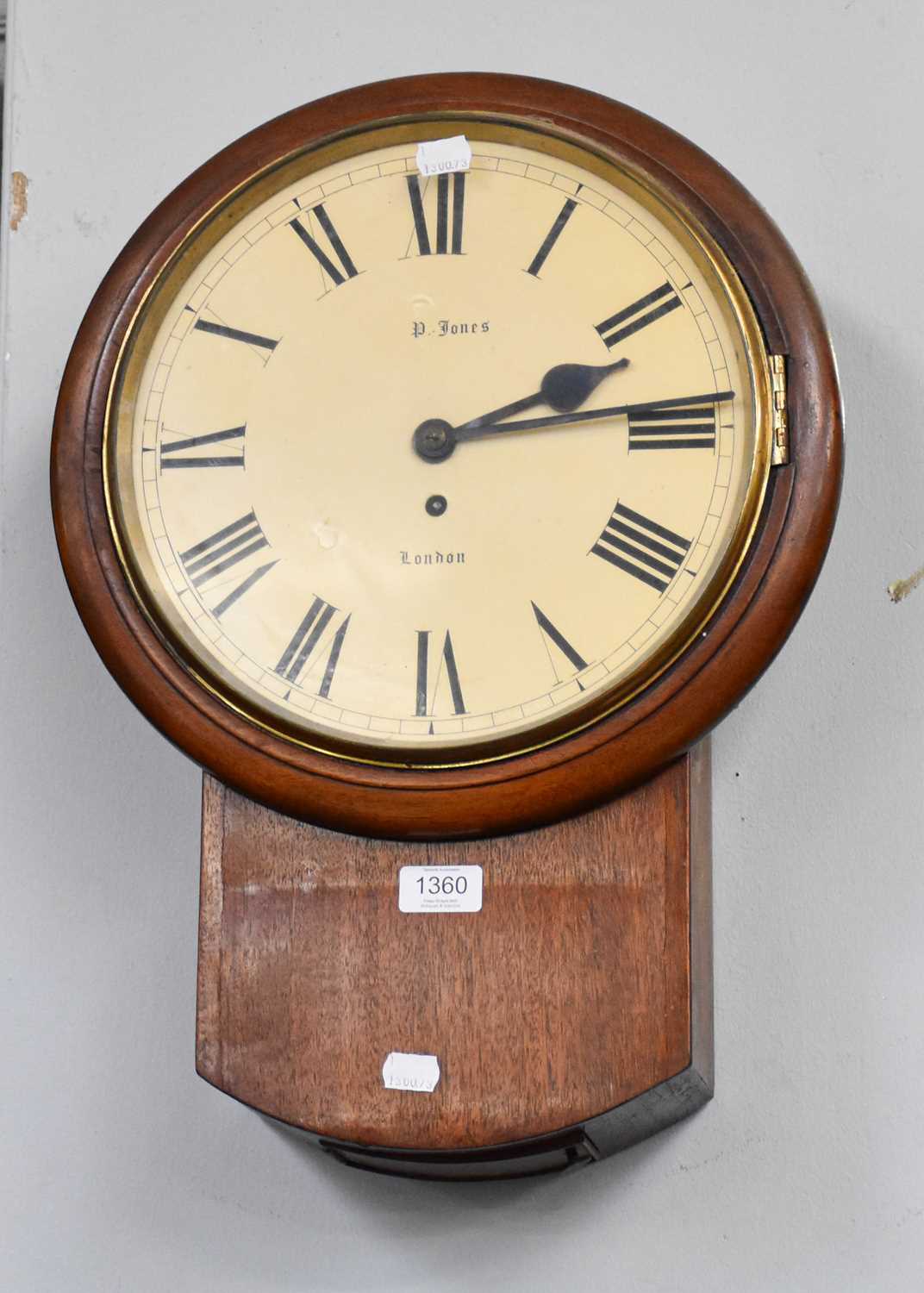 Lot 1360 - A Mahogany 12-inch Drop Dial Wall Timepiece,
