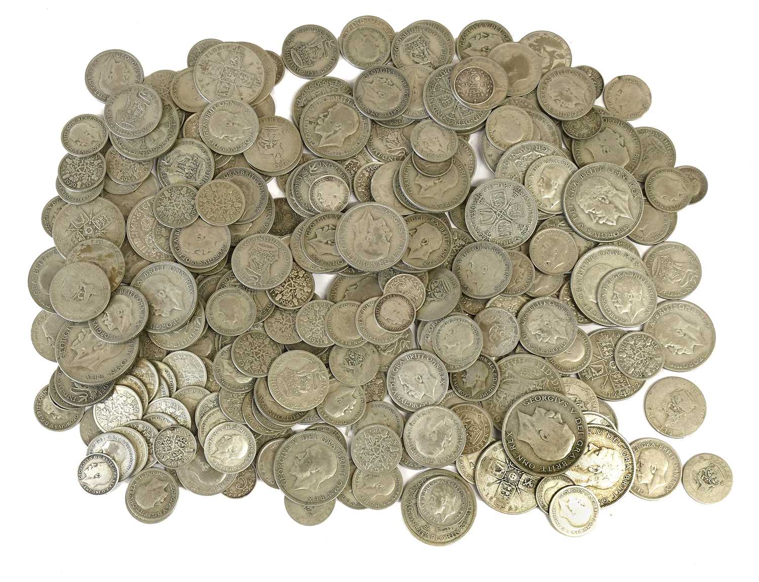 Lot 81 - Mixed British Pre-1947 Silver Coinage, 50%