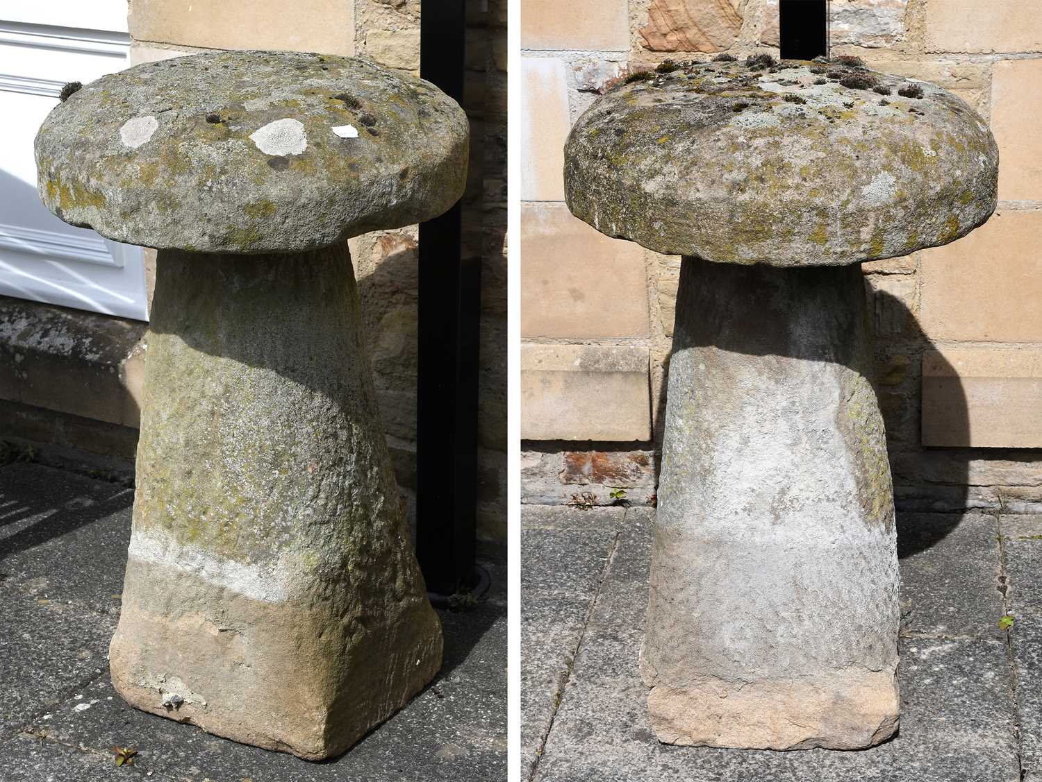 Lot 863 - A Pair of Carved Stone Staddle Stones, of