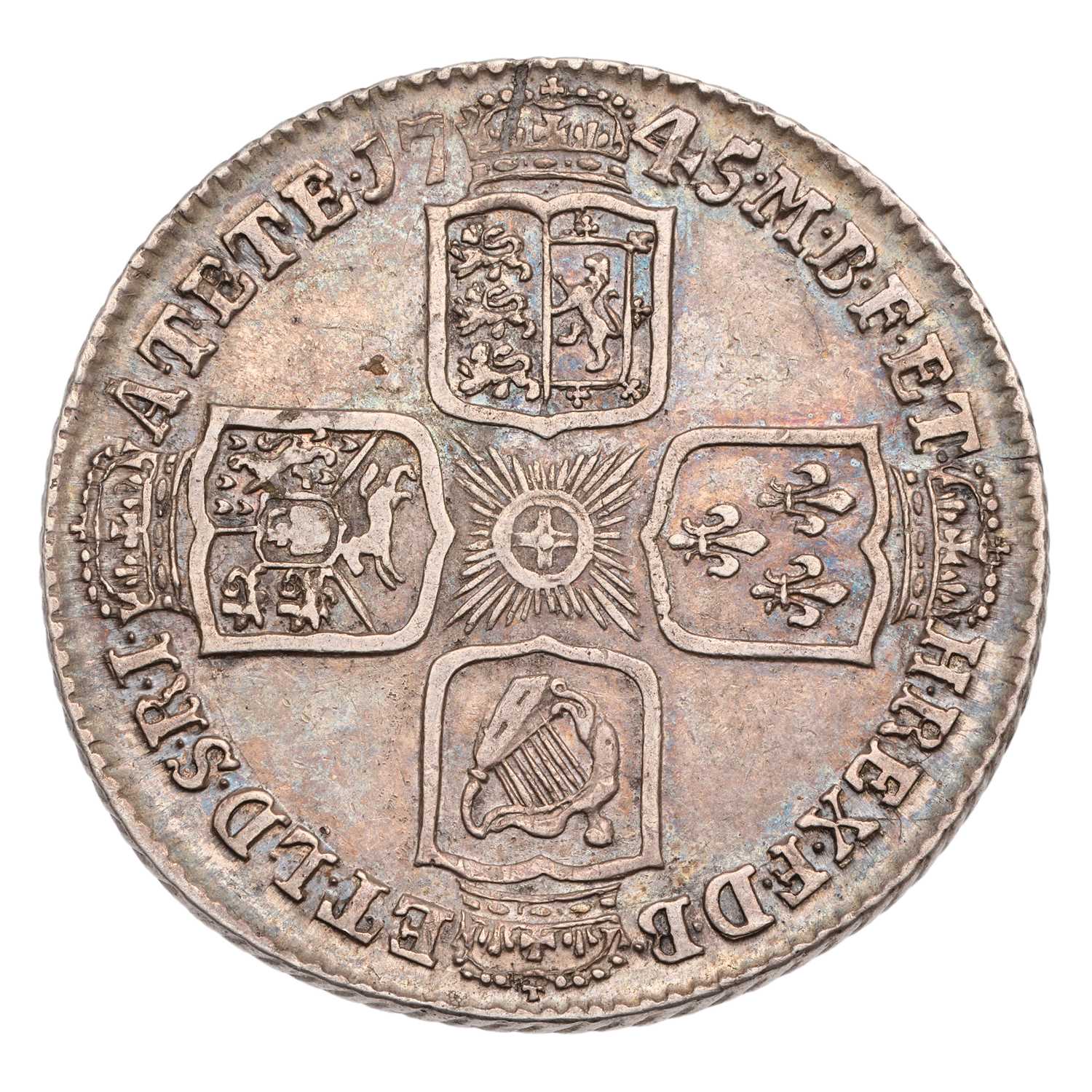 Lot 119 - George II, Shilling 1745, LIMA below bust,