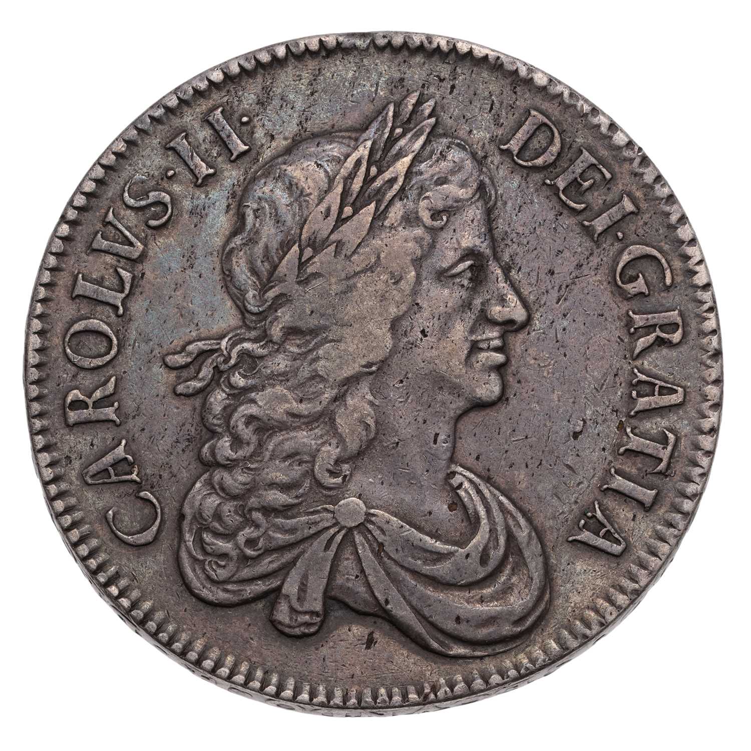 Charles II, Crown 1670, V.SECUNDO, second bust, (Bull