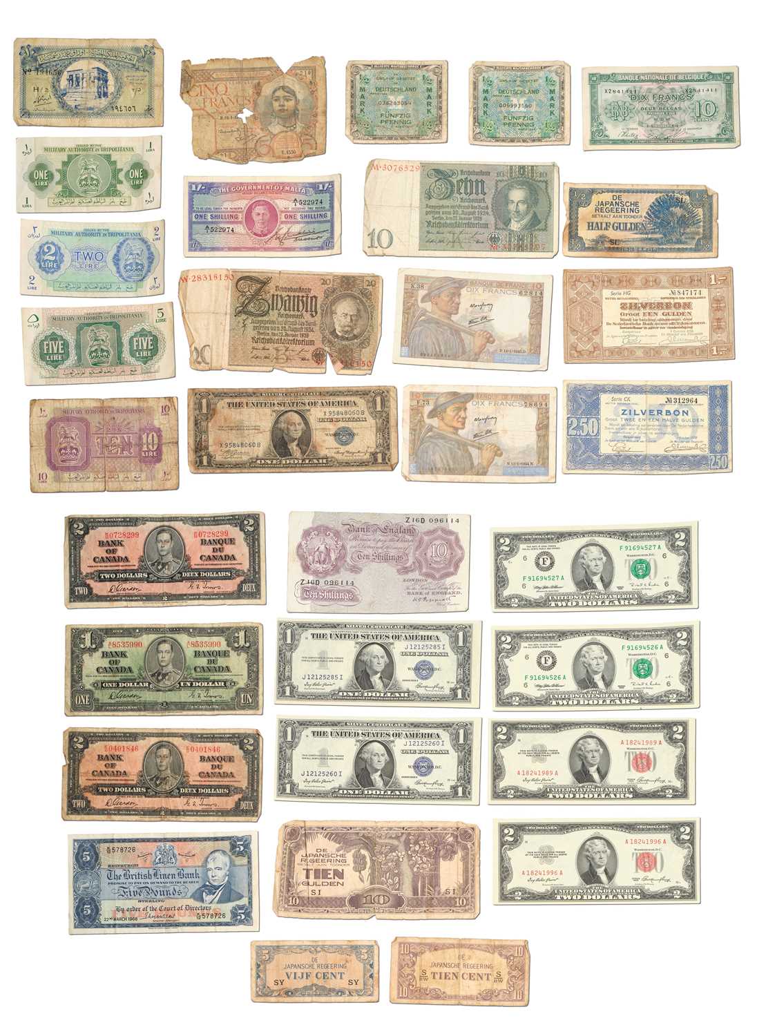 Lot 510 - Assorted British and World Banknotes, 32