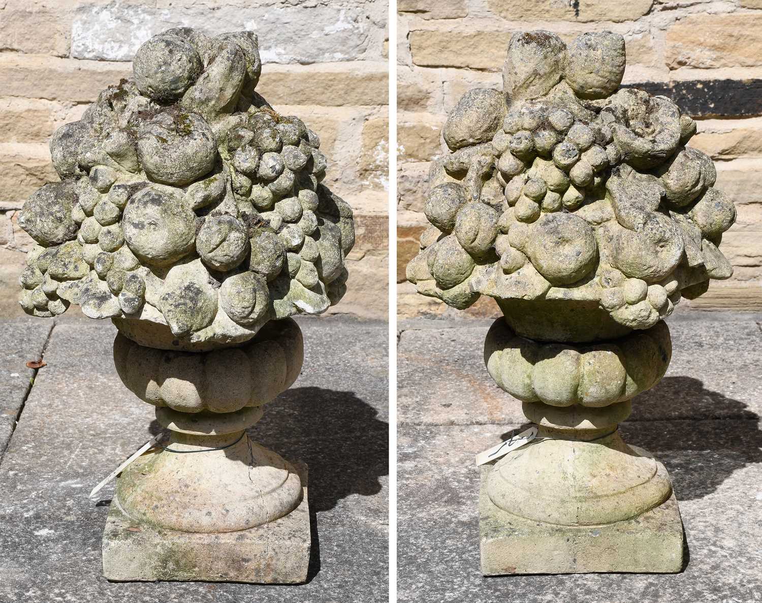 Lot 854 - A Pair of Composition Garden Gate Finials,