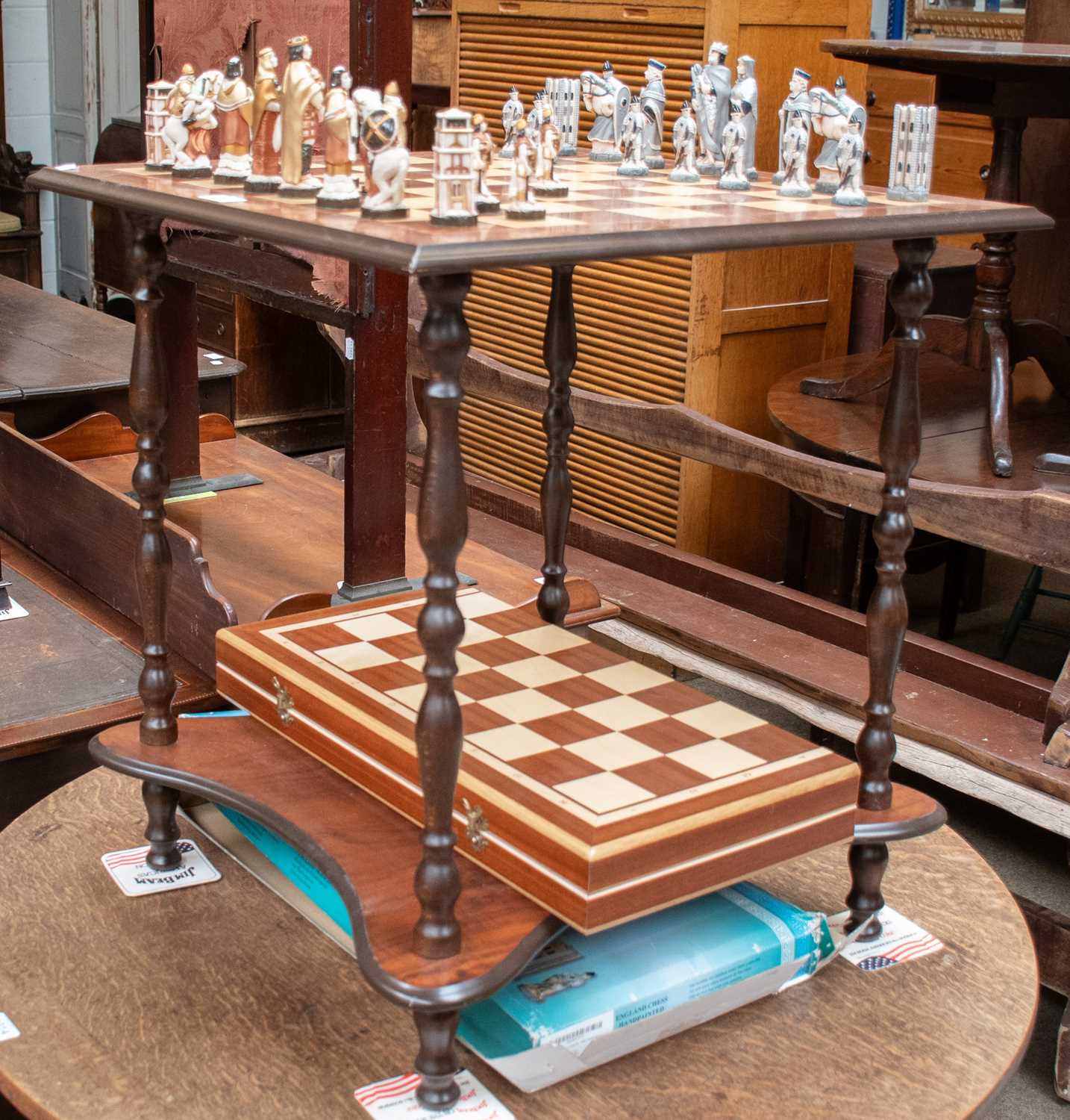 Lot 365 - A Modern Figural Chess Set and Board,