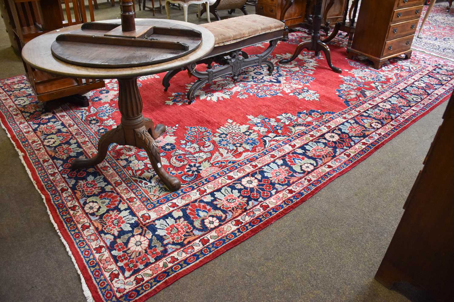 Lot 1253 - Saroukh Carpet, the raspberry field centred