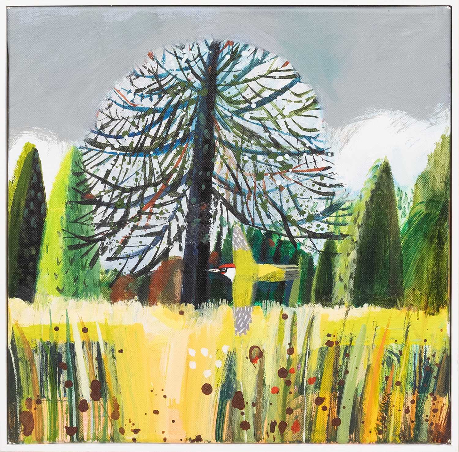 Lot 1053 - Mary Sumner (1957-2016) Green woodpecker in