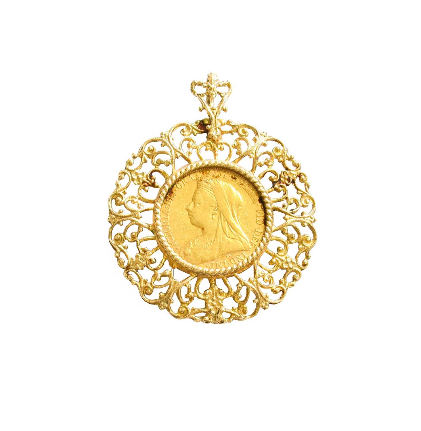 Lot 439 - A Sovereign Pendant, dated 1900, in an