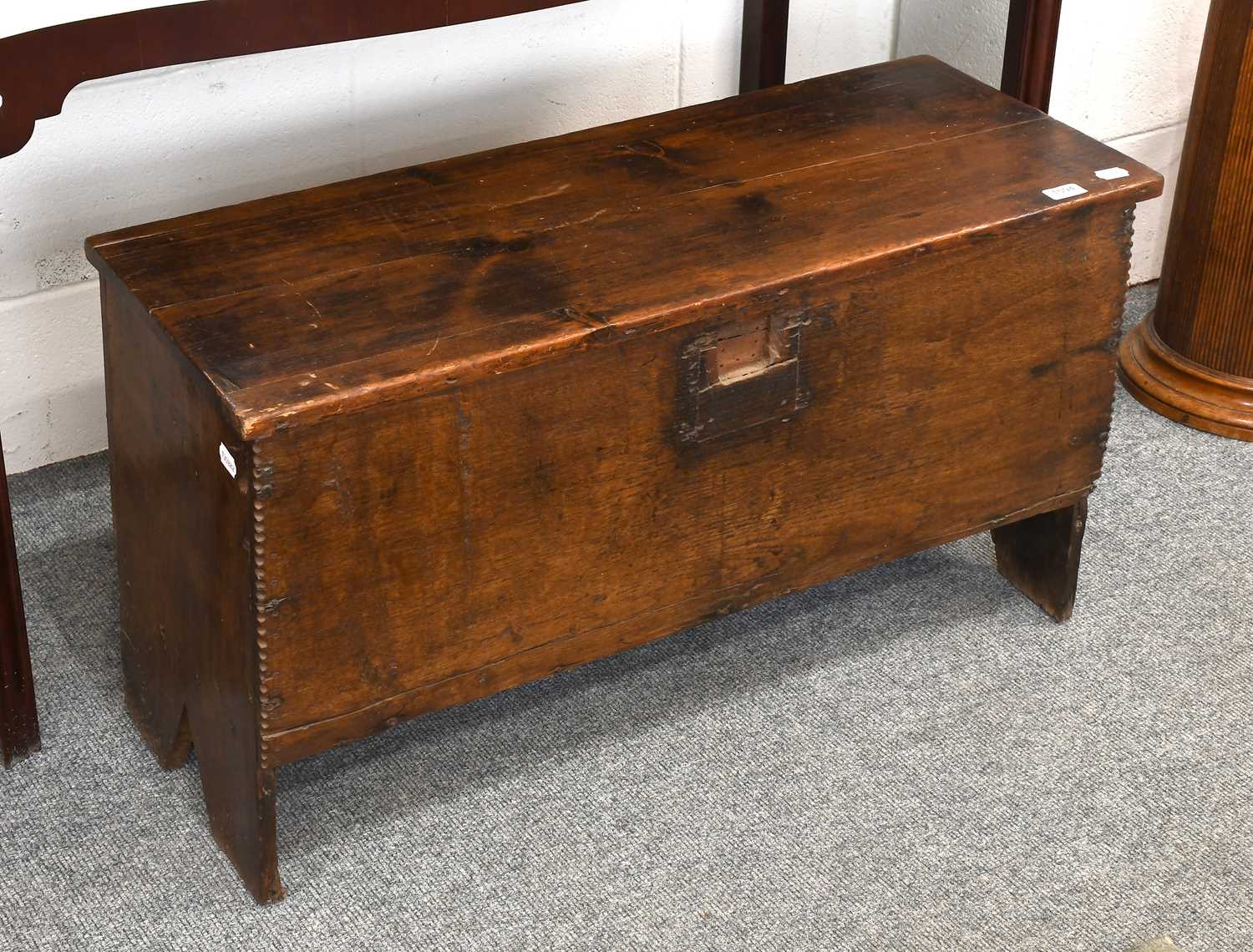 Lot 1594 - A Small 18th Century Oak Kist, 93cm by 27cm