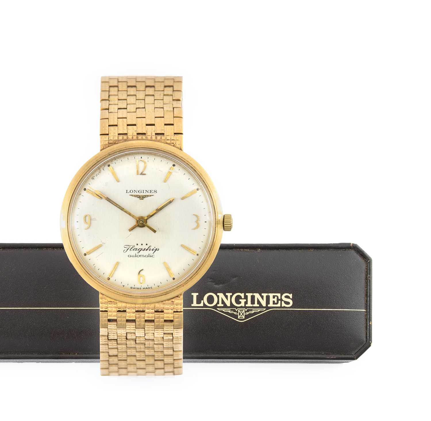 Lot 2253 - Longines: A 9 Carat Gold Automatic Centre