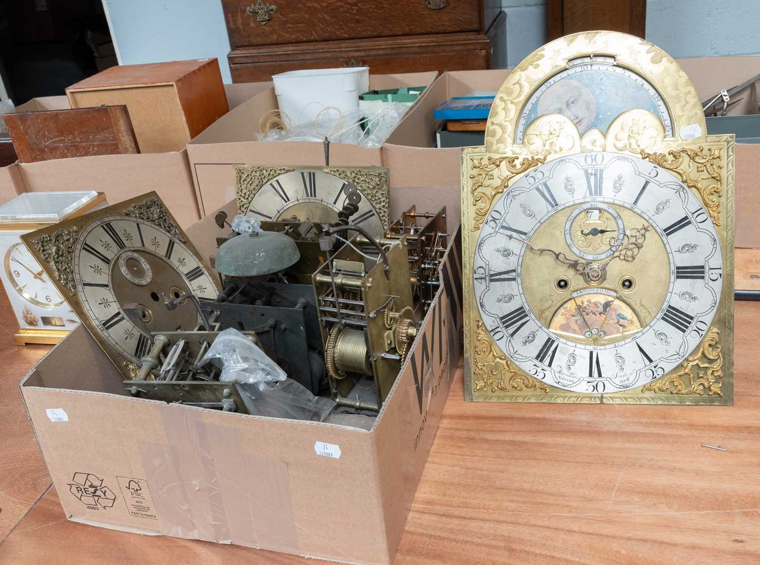 Lot 199 - A Dutch Longcase Clock Dial and Movement,